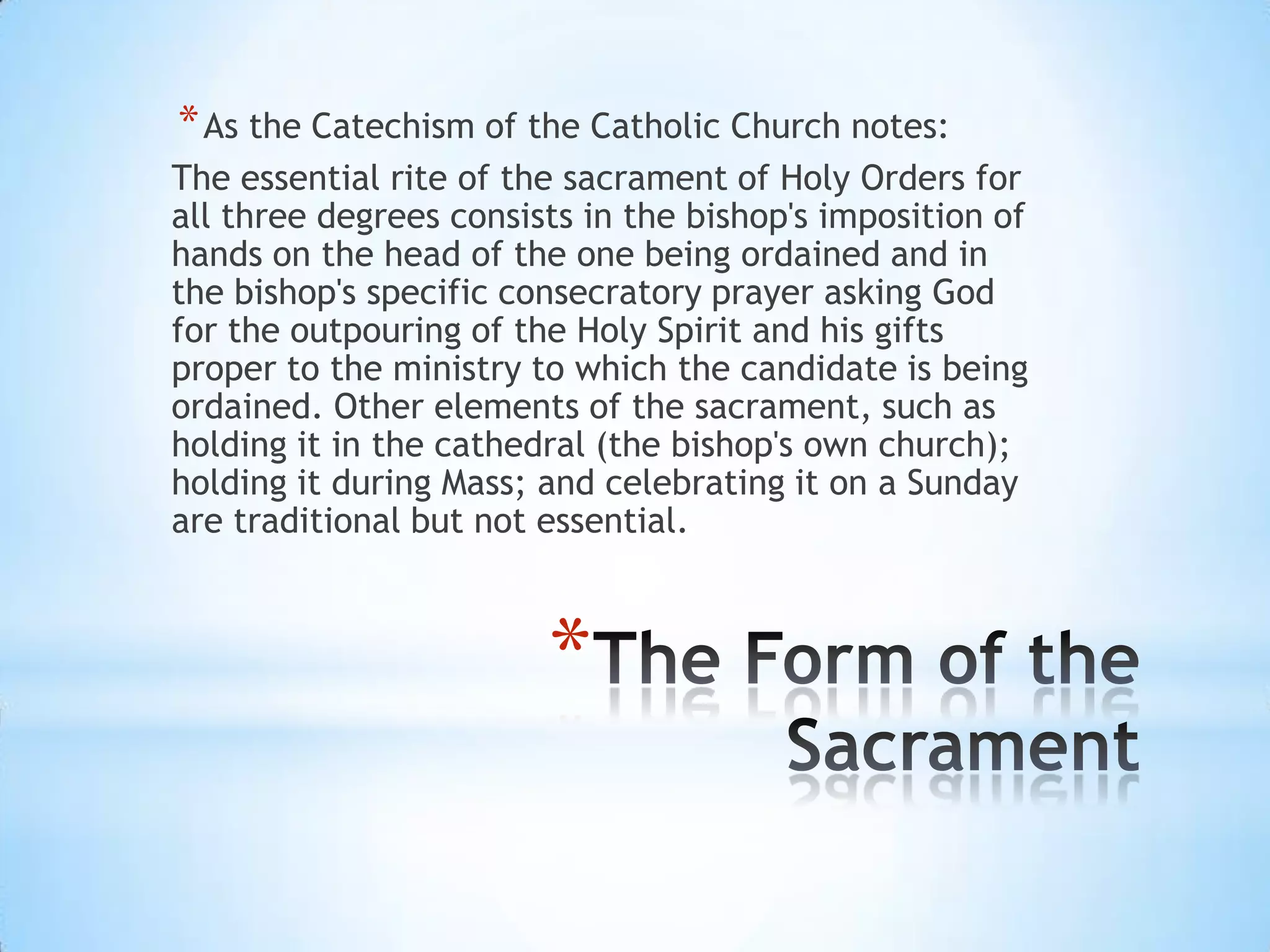 The sacrament of the holy orders | PPTX