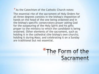 The sacrament of the holy orders | PPTX