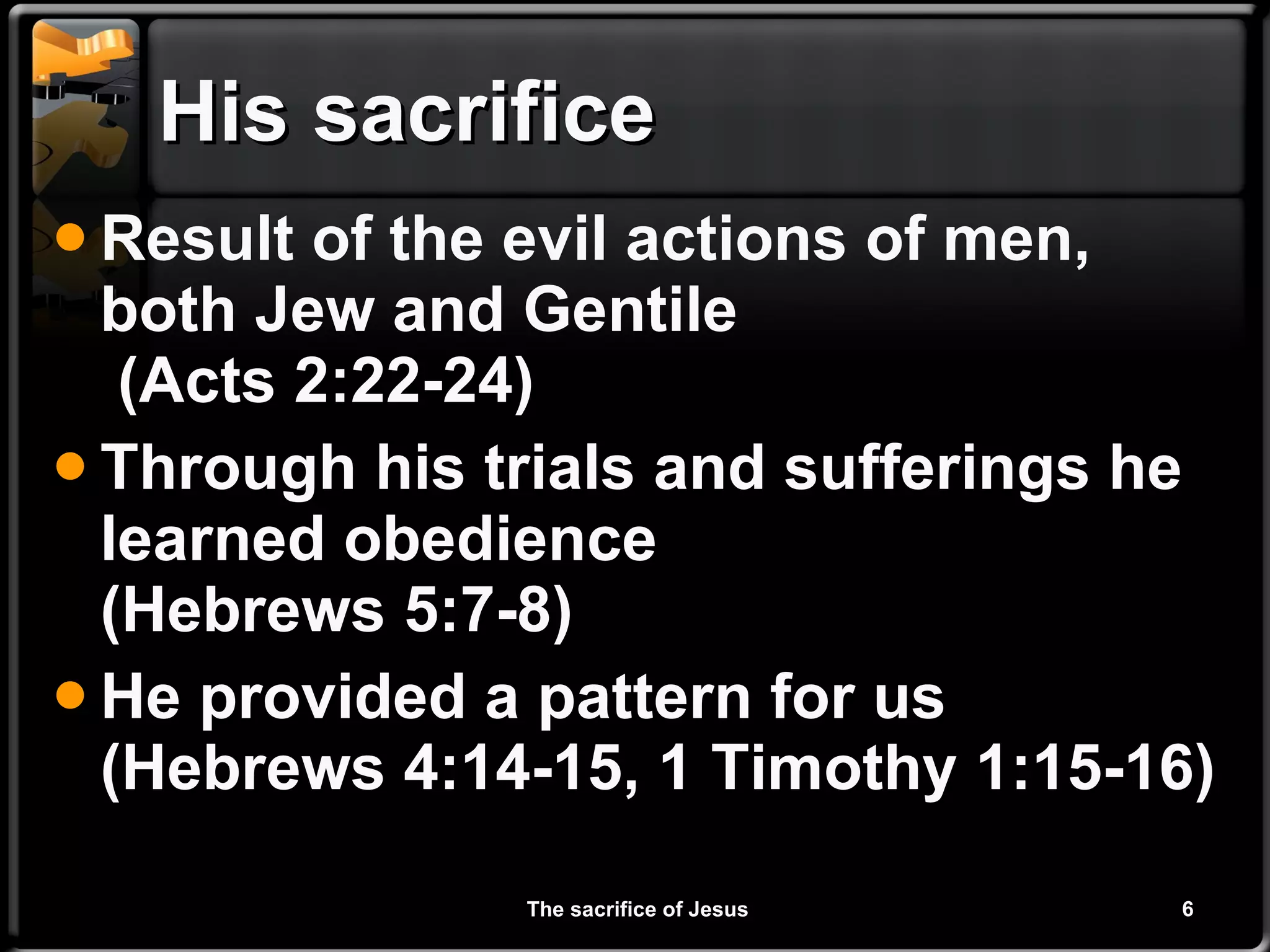 The Sacrifice Of Jesus | PPT