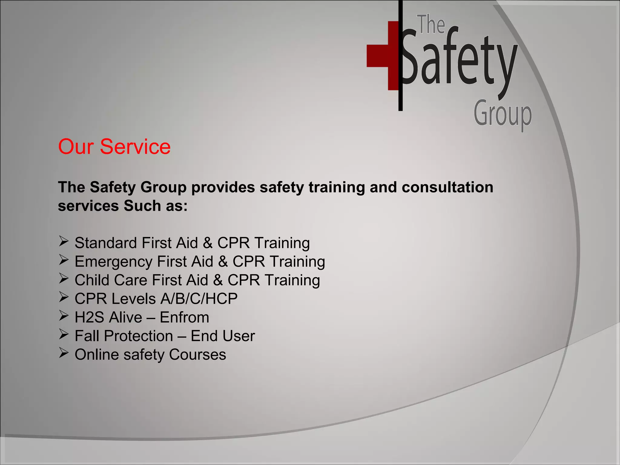 The safety group importance of safety | PPT | First Aid | Injuries