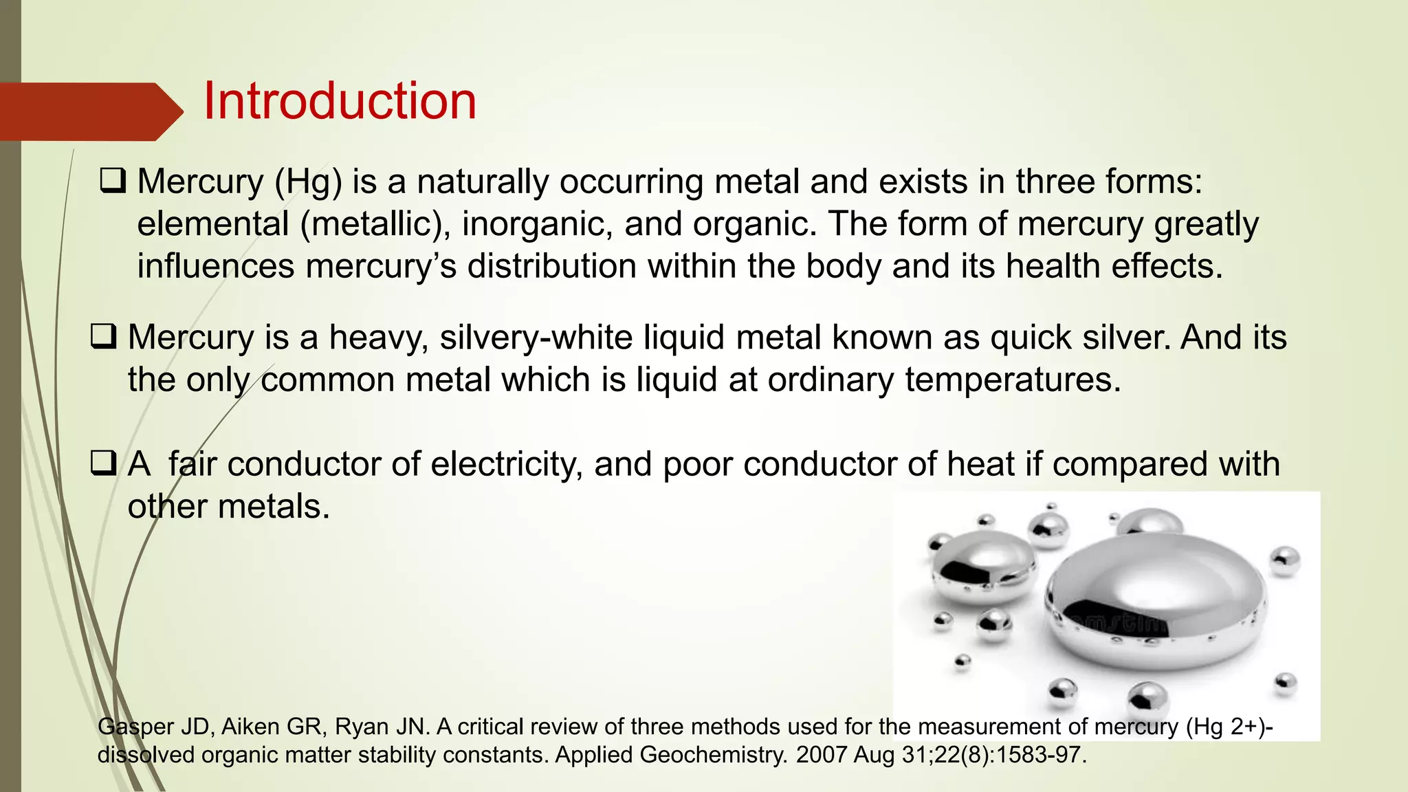 The hazard use of mercury in dental clinic | PPTX