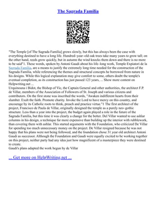 The Sagrada Familia | PDF