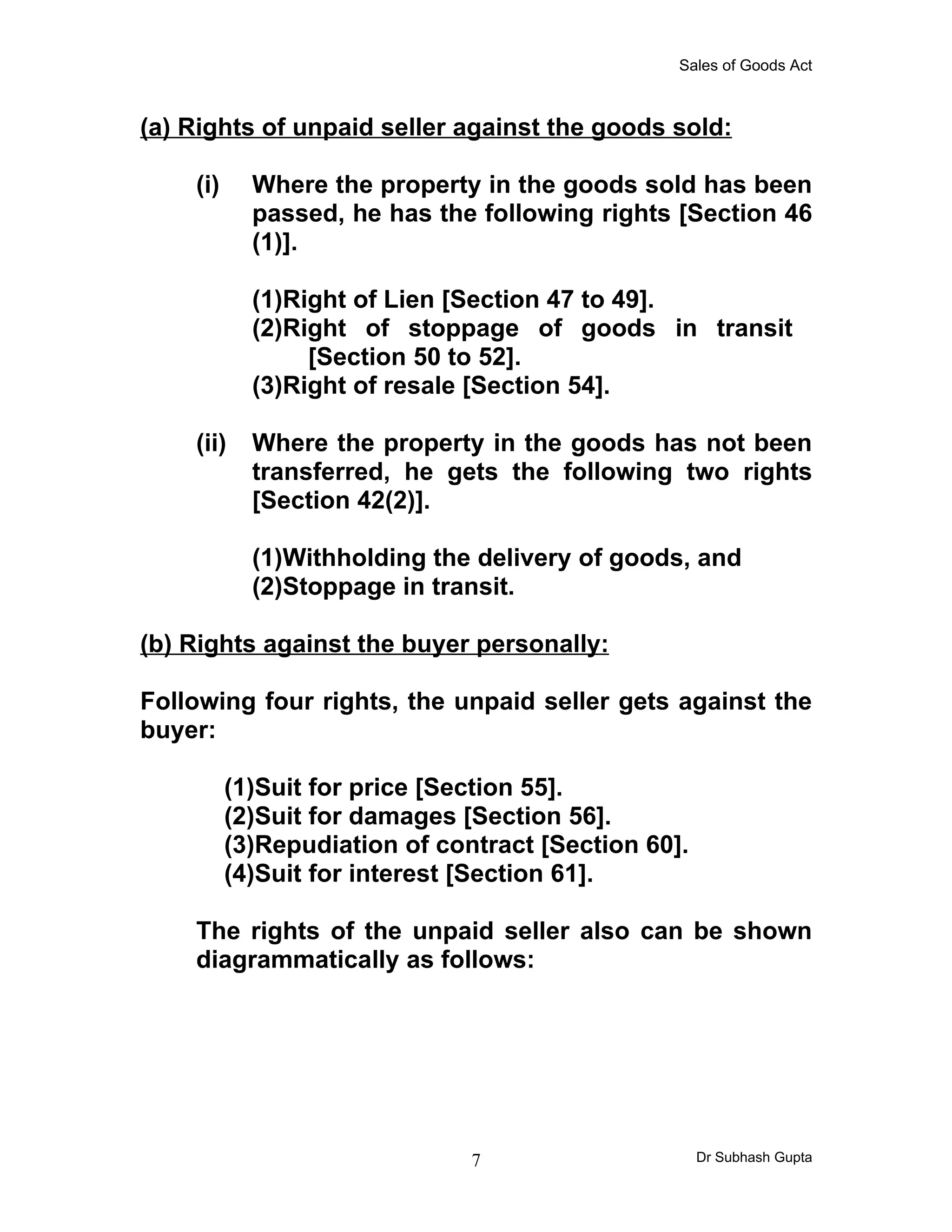 The Sale Of Goods Act | DOC
