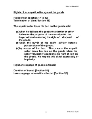 The Sale Of Goods Act | DOC