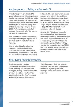 Sales Behaviours that Keep Companies Winning | PDF