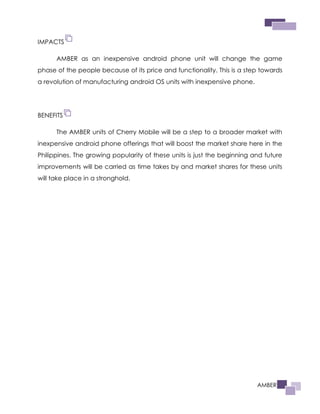 The Sales Plan (AMBER - Cherry Mobile Phone Unit) | PDF