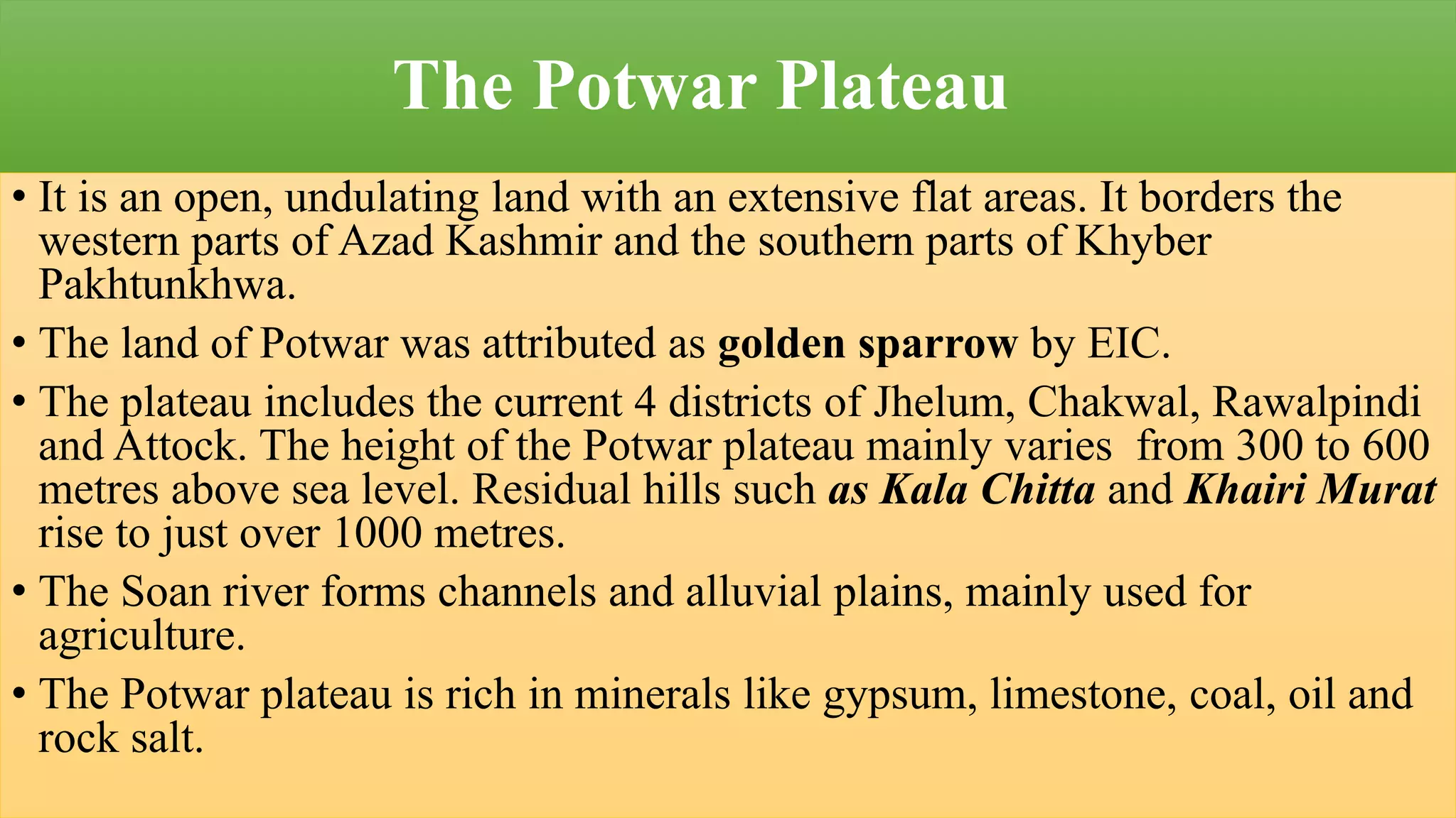 The Salt range and Potwar Plateau | PPTX