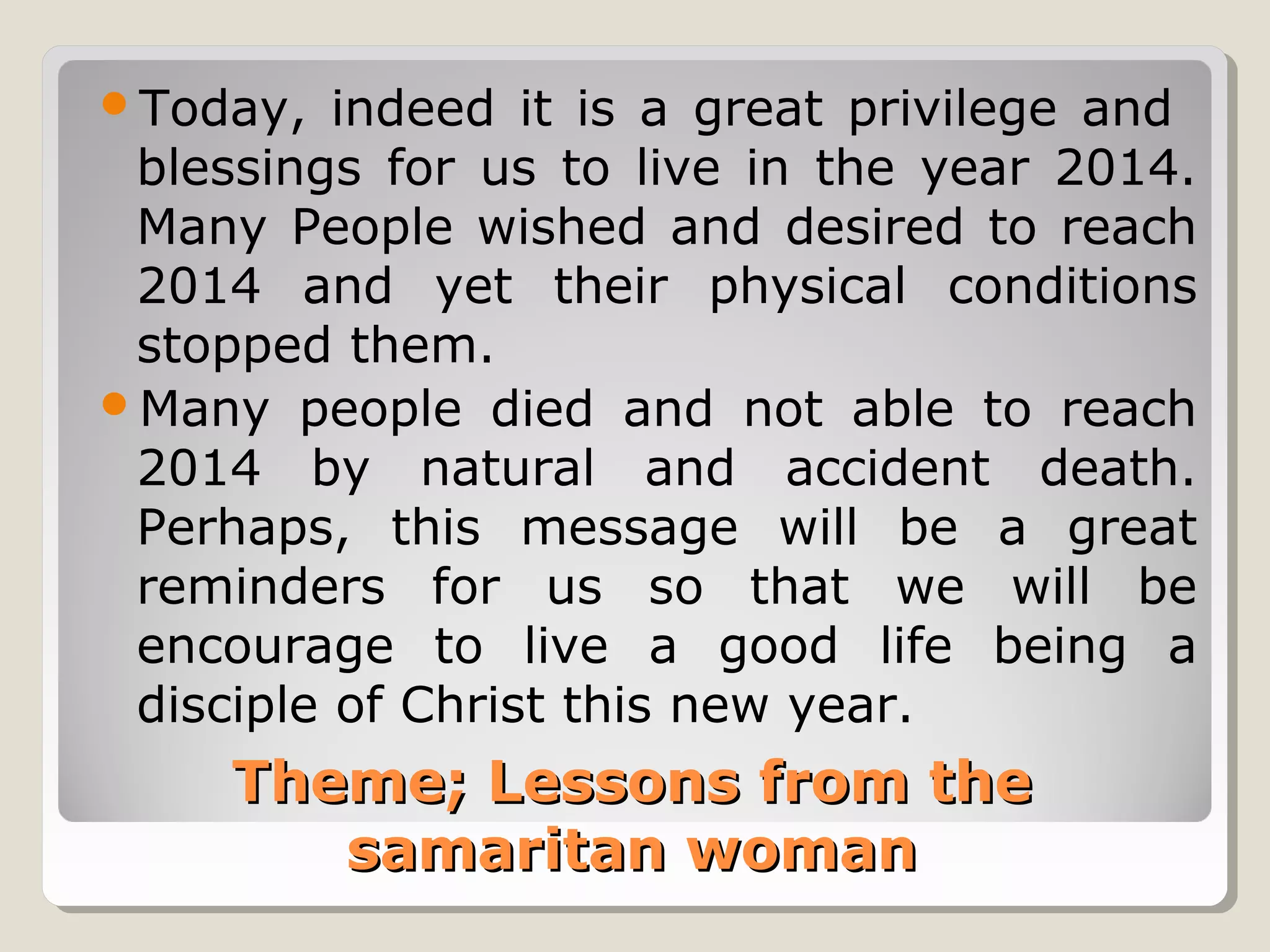 The samaritan woman | PPT