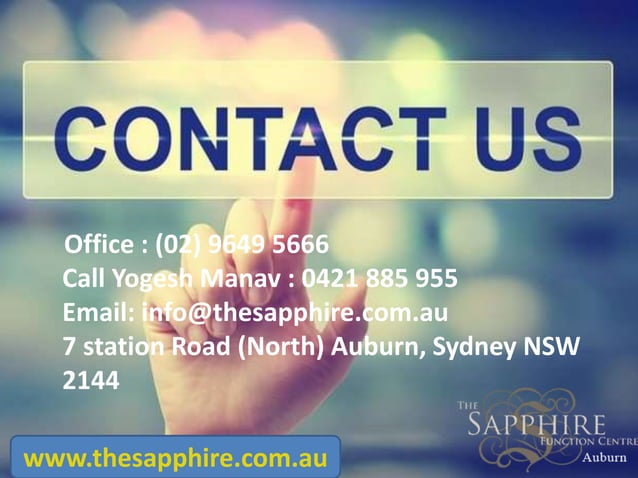 The sapphire Function Centre- Events Planner | PPTX