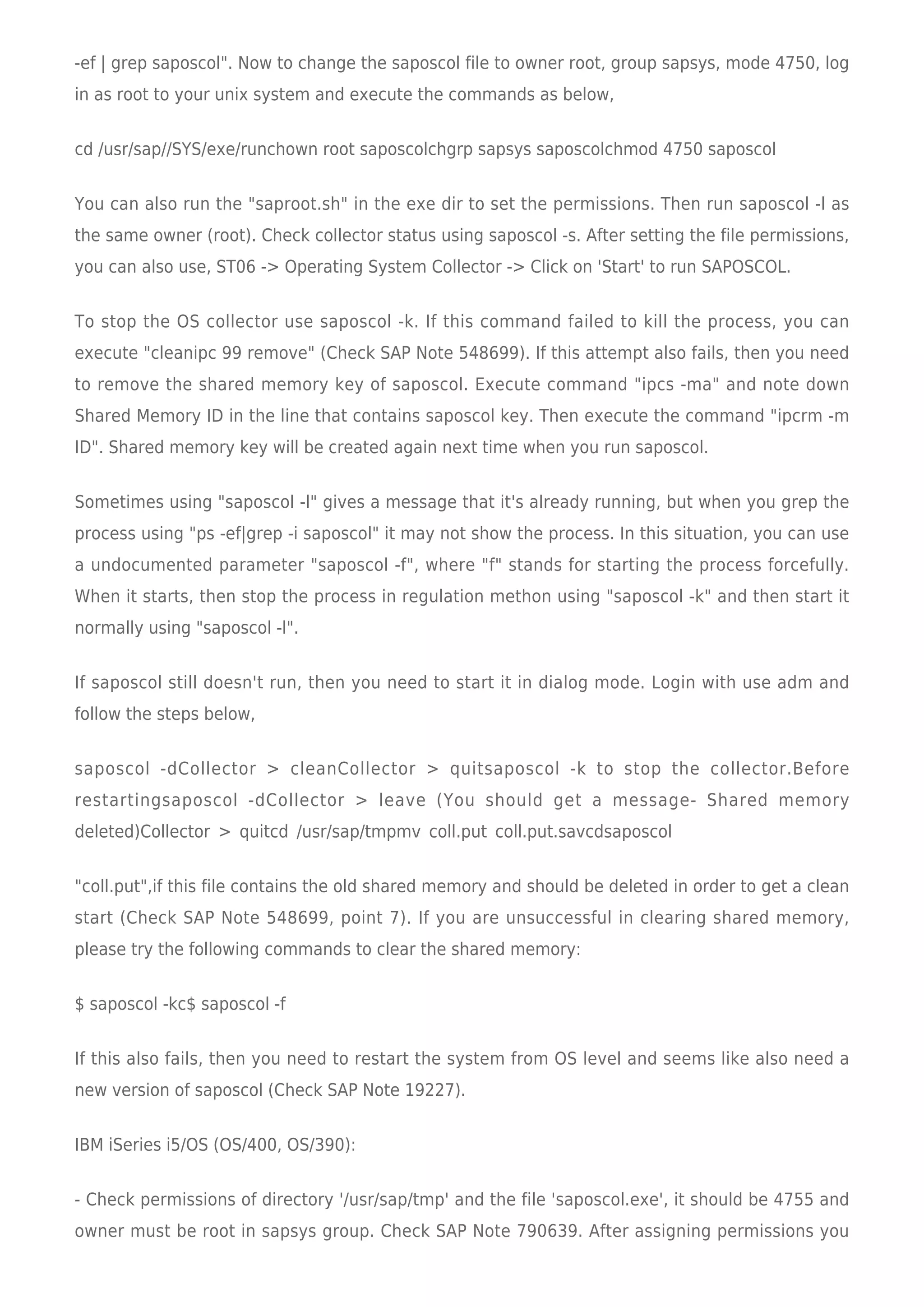 The sap system os collector saposcol in a nutshell | PDF