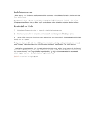 Calypso Medical's Prostate Cancer Treatment: The Saturday Evening Post ...