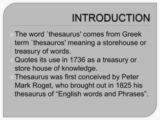 Thesaurus 2101 | PPTX