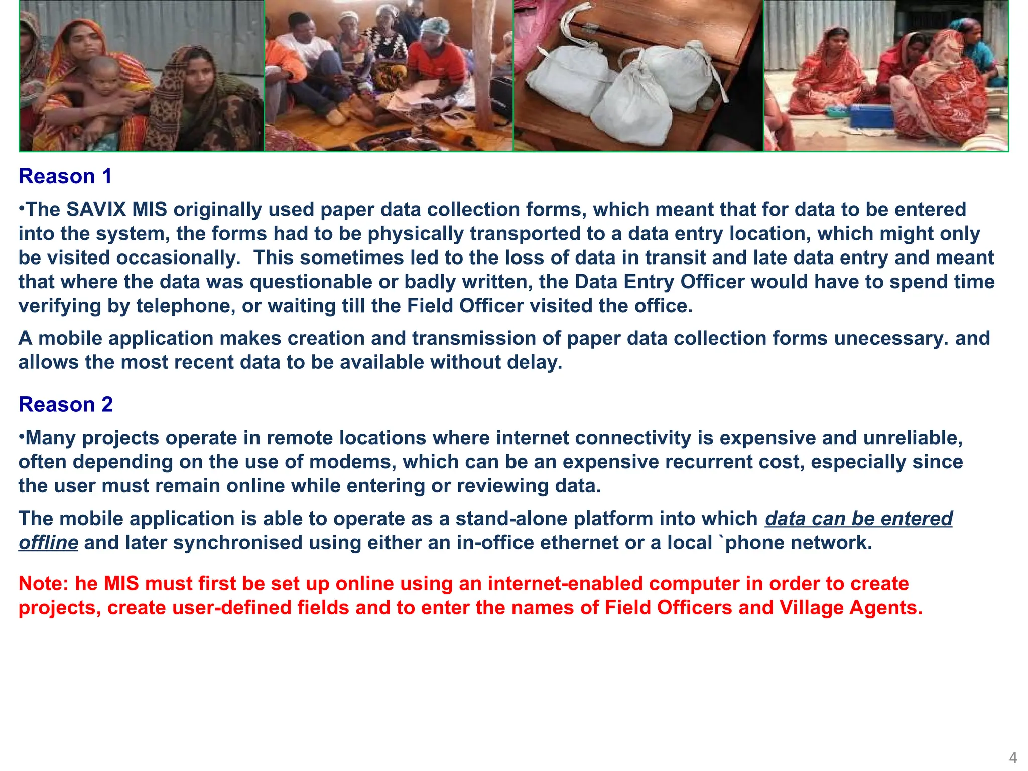 The SAVIX MIS mobile data application 2.2.5.ppt