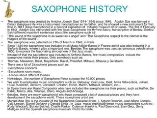 The saxophone wonderful world | PPT