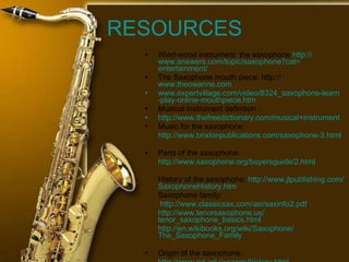 The saxophone wonderful world | PPT