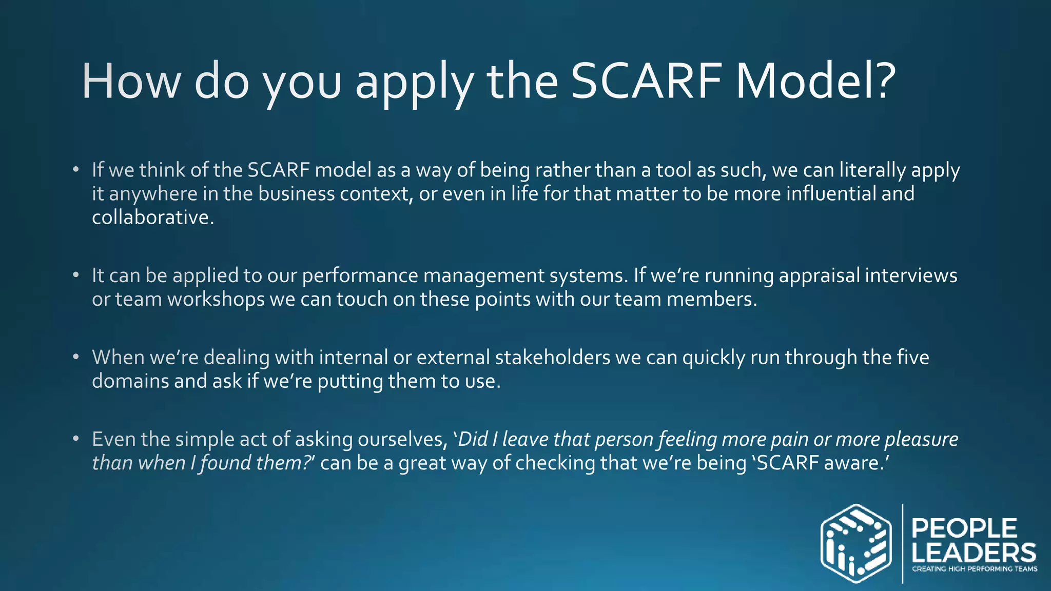 The SCARF Model | PPTX | Email | Internet