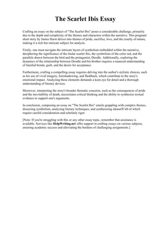 The Scarlet Ibis Essay.pdf