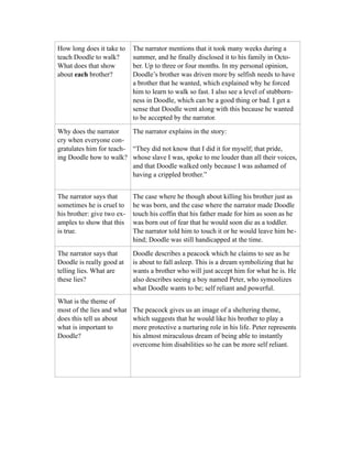 Brian Ghilliotti: The Scarlet ibis test packet | PDF | Parenting Babies ...