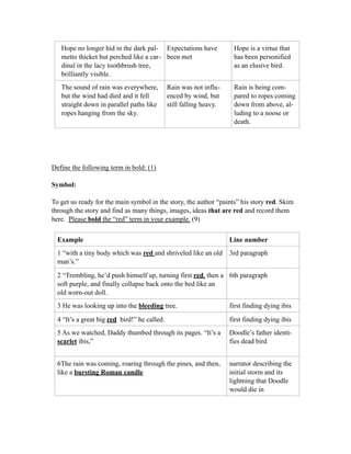 Brian Ghilliotti: The Scarlet ibis test packet | PDF