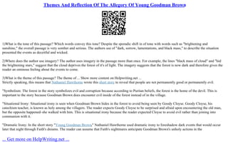 The Scarlet Letter And Young Goodman Brown | PPT