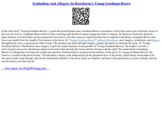 The Scarlet Letter And Young Goodman Brown | PPT