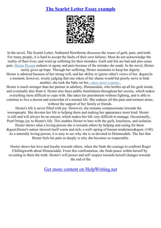 The Scarlet Letter Essay Topics | PDF