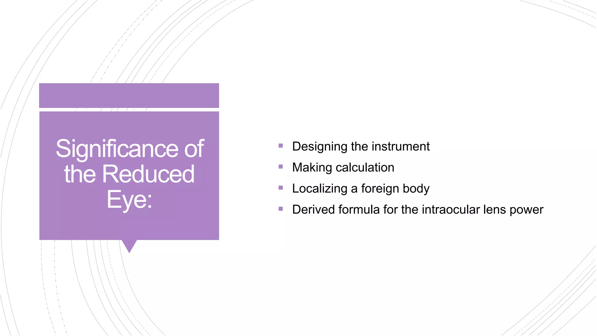 The Schematic, Reduced Eye, Axes and Angle of the eye.pptx