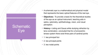 The Schematic, Reduced Eye, Axes and Angle of the eye.pptx