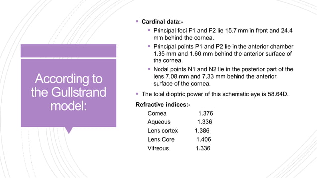 The Schematic, Reduced Eye, Axes and Angle of the eye.pptx