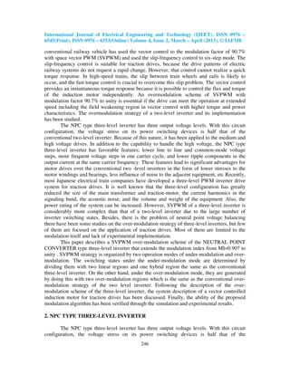 The scheme of three level inverters based on svpwm overmodulation technique | PDF