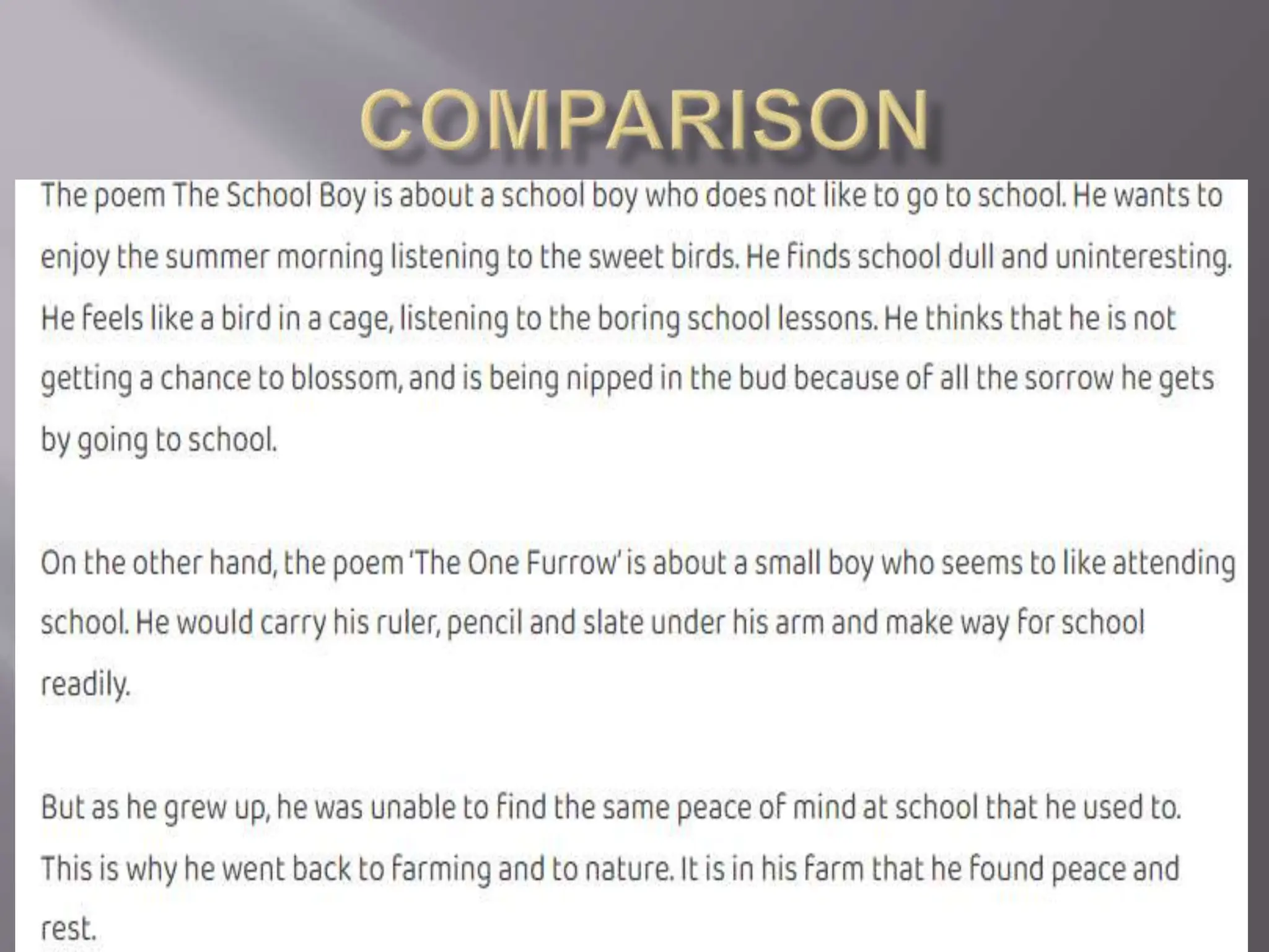 The School Boy. A short story of a school boypptx | PPTX