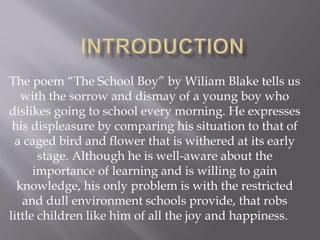 The School Boy. A short story of a school boypptx | PPTX