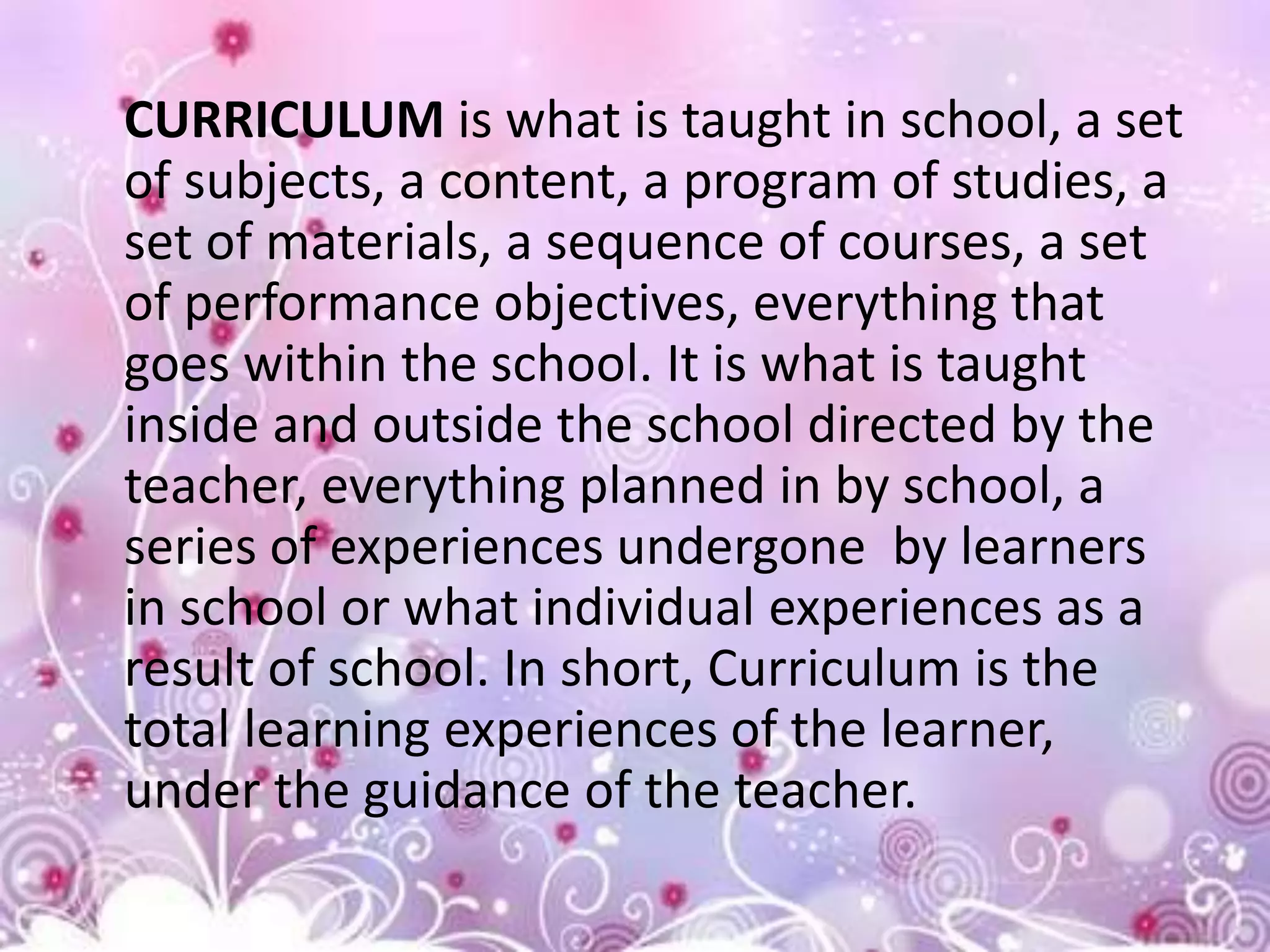 The School Curriculum | PPTX