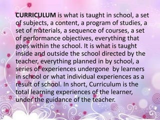 The School Curriculum | PPTX