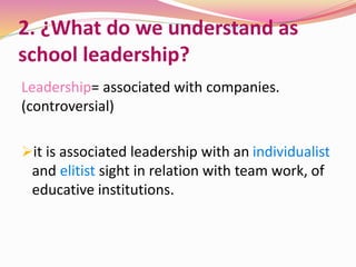 The school management and educational leadership | PPTX
