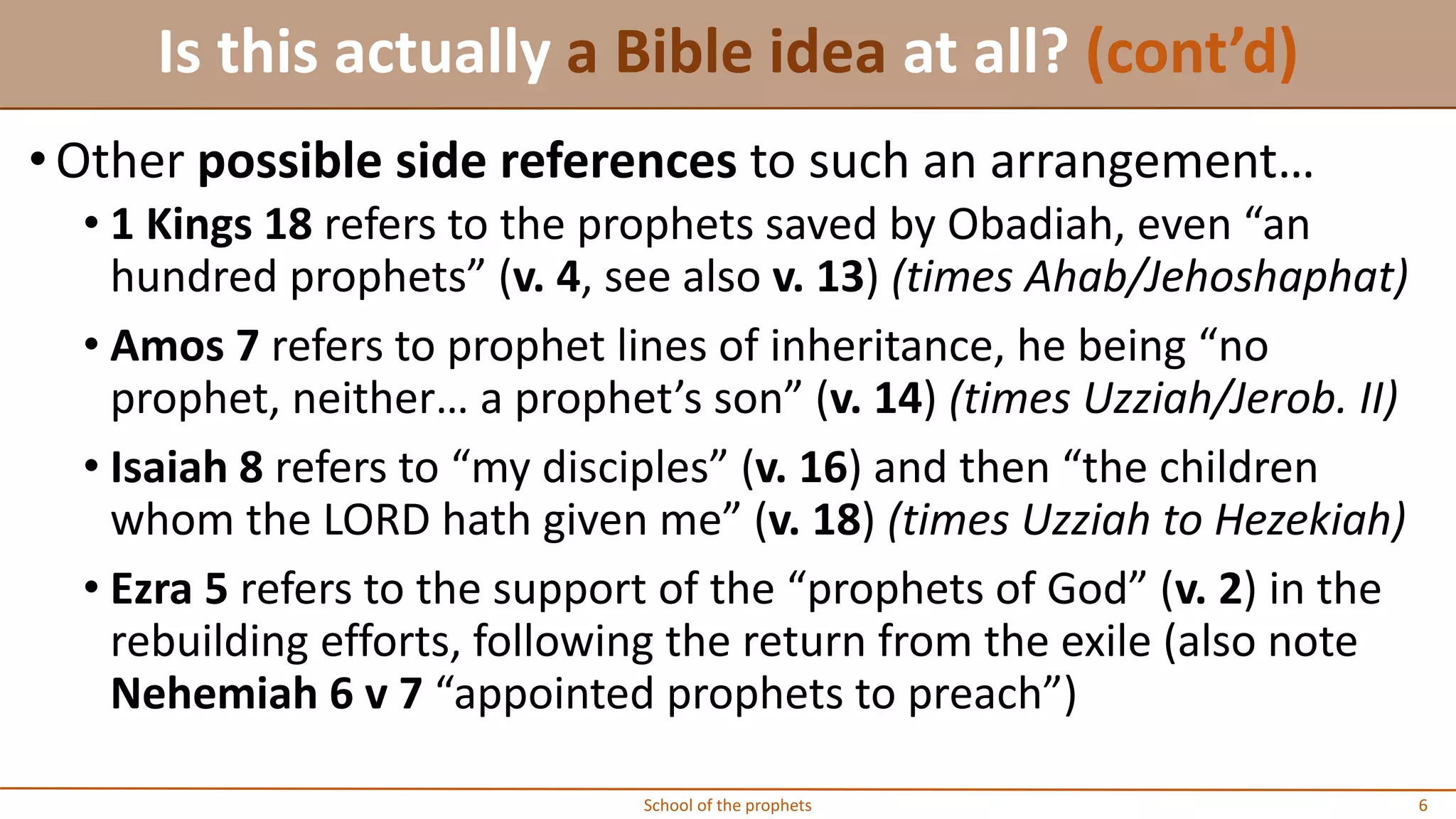 The school of the prophets | PPTX