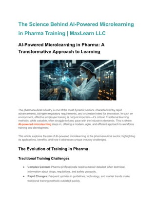 The Science Behind AI-Powered Microlearning in Pharma Training ...