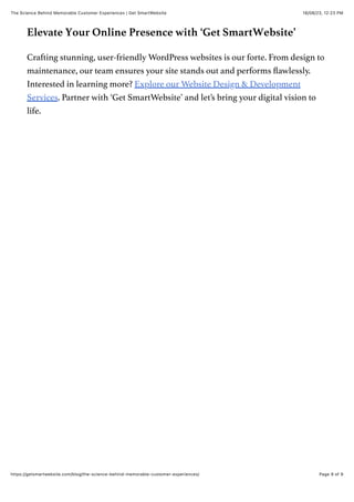 The Science Behind Memorable Customer Experiences | Get SmartWebsite.pdf