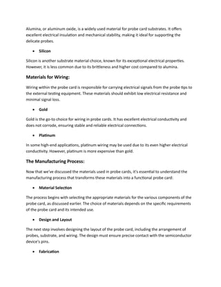 The Science Behind Probe Card Manufacturing Materials and More | PDF