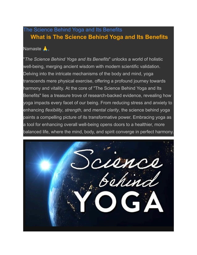 The Science Behind Yoga and Its Benefits.pdf | Fitness and Exercise ...
