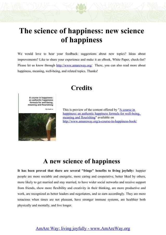 The science of happiness new science of happiness | PDF | Brain and ...