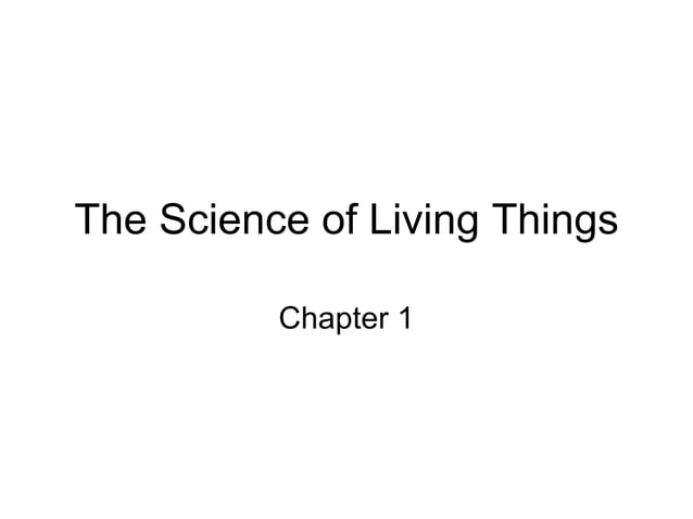The Science Of Living Things | PPT | Agriculture | Industries