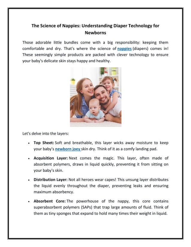 The Science of Nappies Understanding Diaper Technology for Newborns | PDF