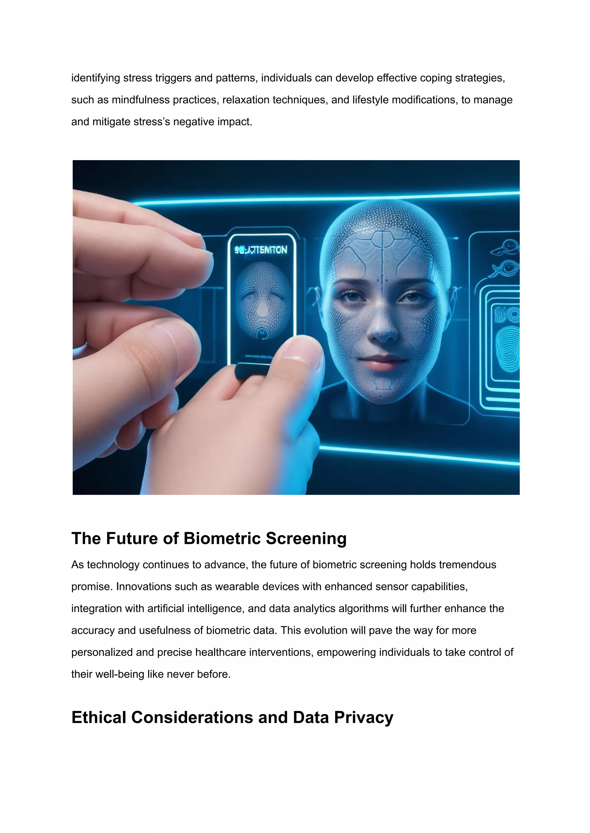 The Science of Self Exploring Biometric Screening for Personalized ...