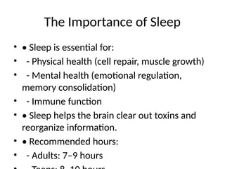 The Science of Sleep Presentation. A brief study | PPT