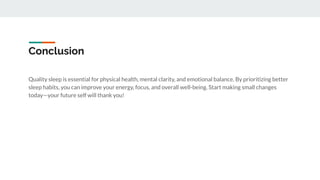 The Science of Sleep - Why It Matters and How to Improve It. | PDF