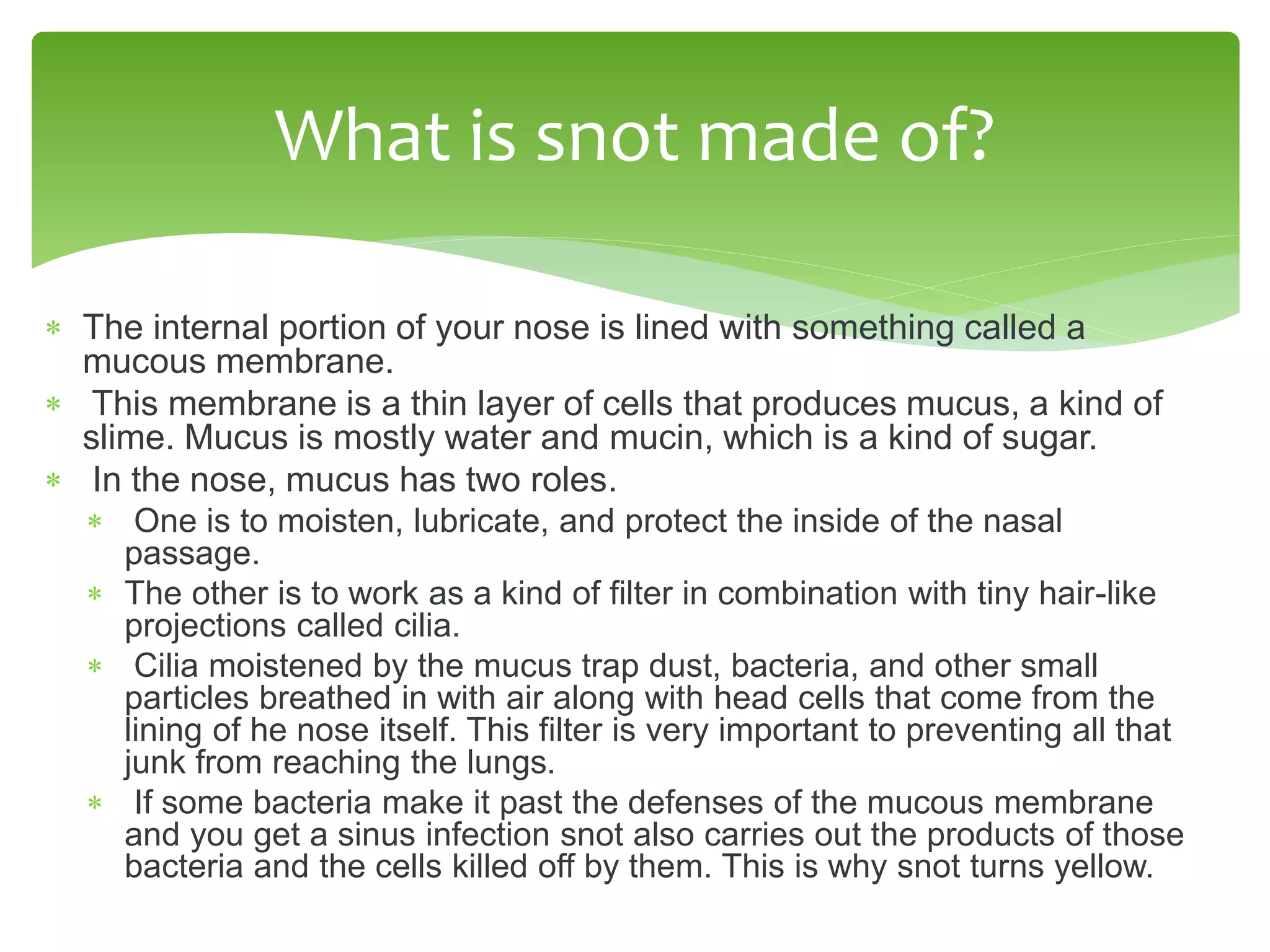 The science of snot | PPTX