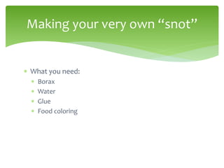 The science of snot | PPTX