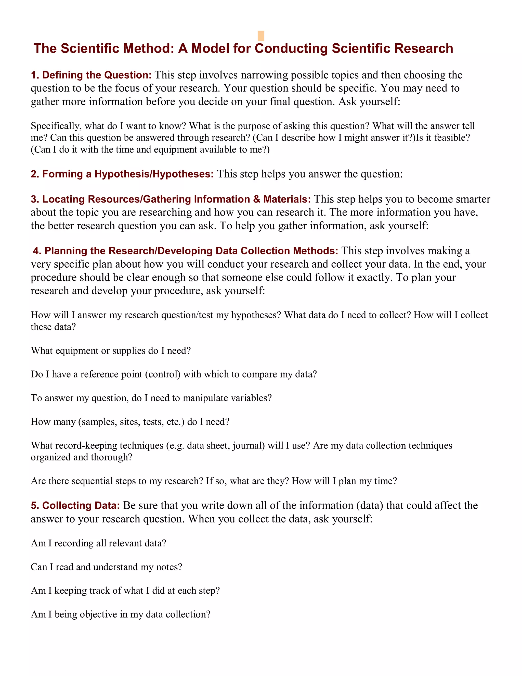 The scientific method | PDF