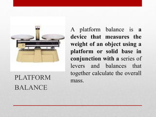 Platform Balance Laboratory Apparatus